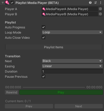 Playlist Media Player | AVPro Video - Documentation